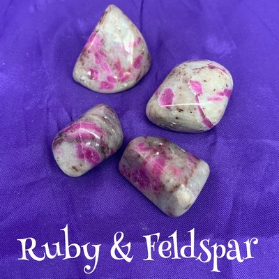 Ruby and Feldspar Tumbled Crystal • Mystical Dragon